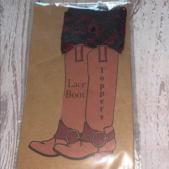 Other | Boot Lace Topper Wine And Black | Poshmark